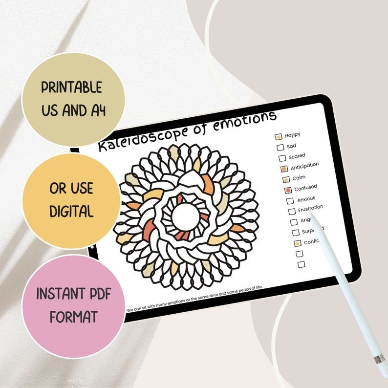 Feelings Coloring Page, Kaleidoscope of Emotions, Feelings List ...