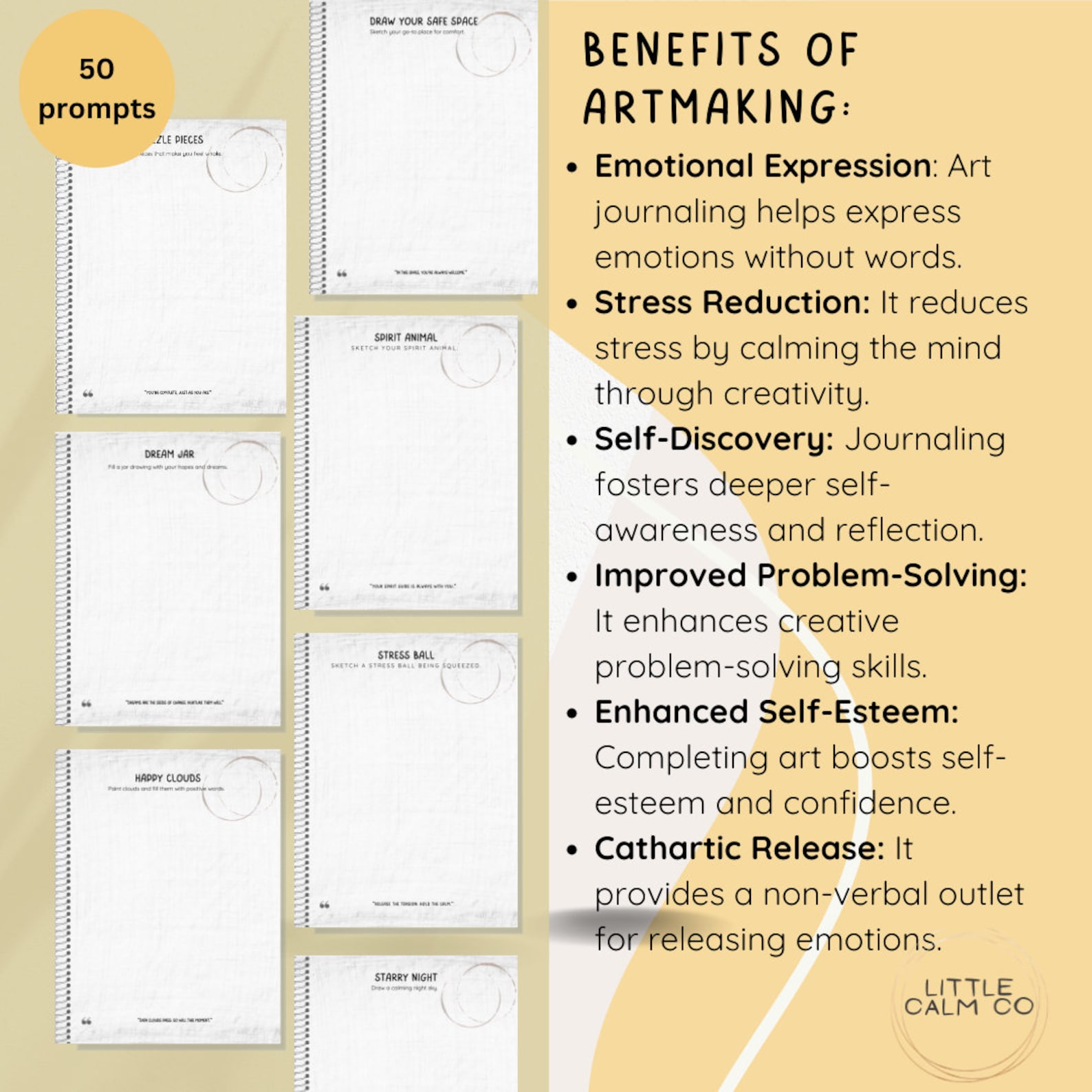 Art Therapy Journal Prompts, Creative Interventions, Build Self-esteem ...