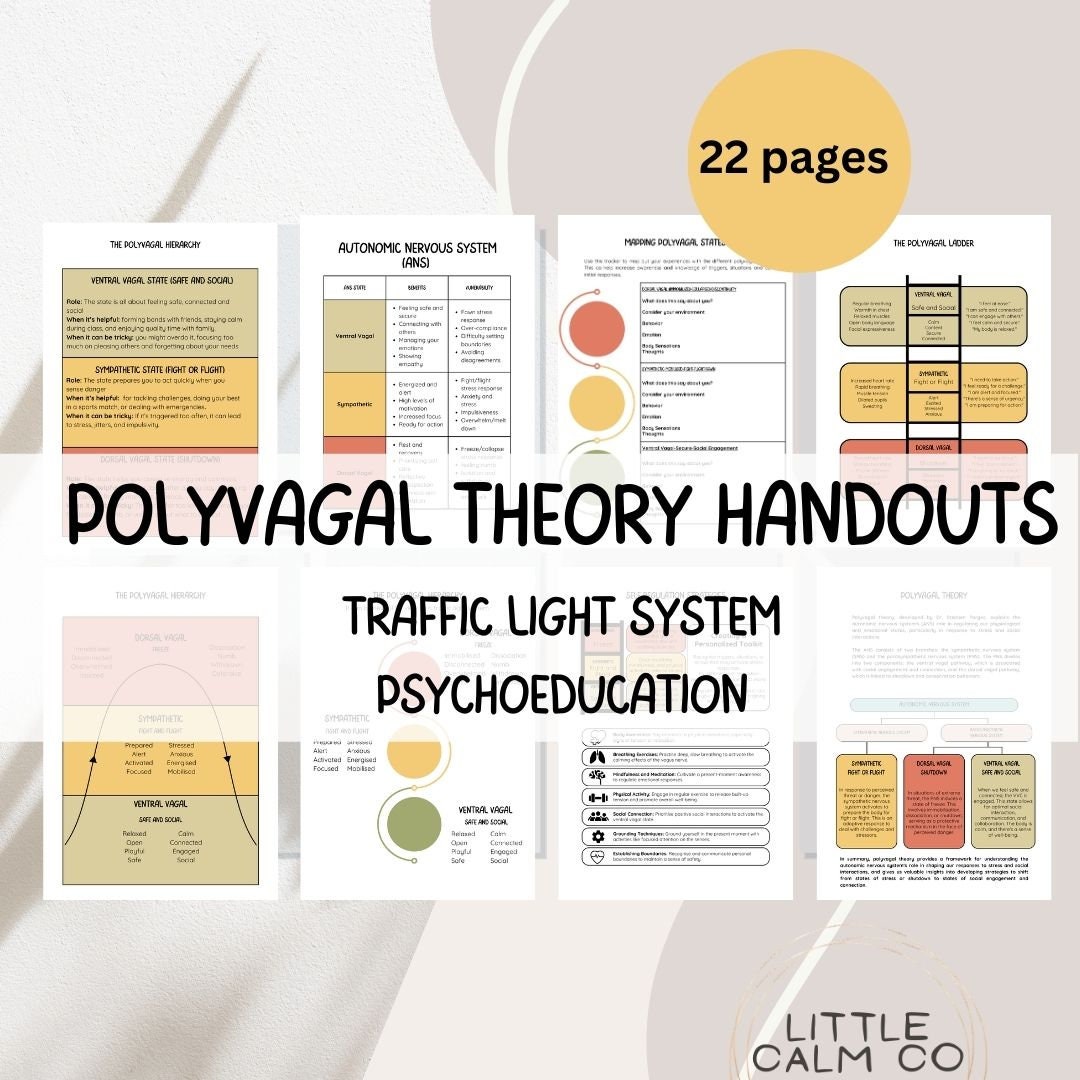 Polyvagal Theory Psychoeducation Handouts, Emotional Regulation Skills ...