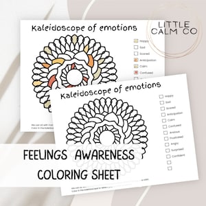 Feelings Coloring Page, Kaleidoscope of Emotions, Feelings List ...