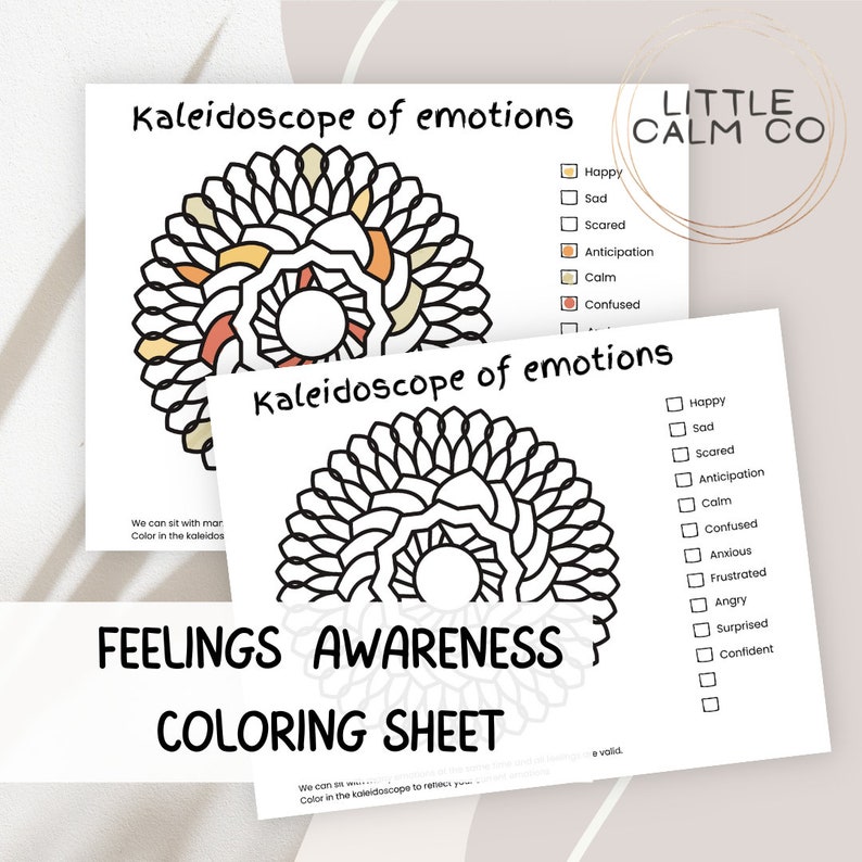 Feelings Coloring Page, Kaleidoscope of Emotions, Feelings List ...