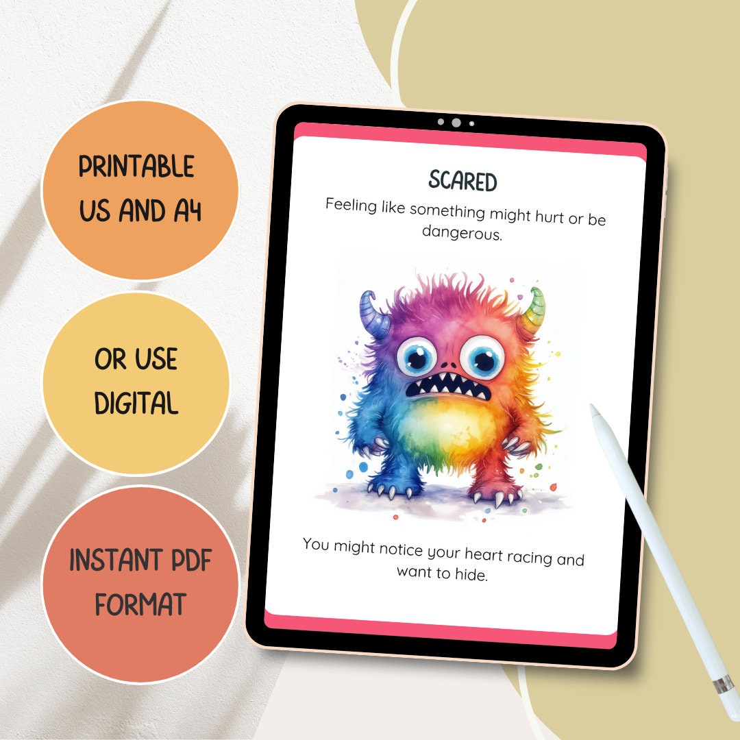Kids Feelings Cards, Naming Emotions, Body Cues and Interoception Skill ...