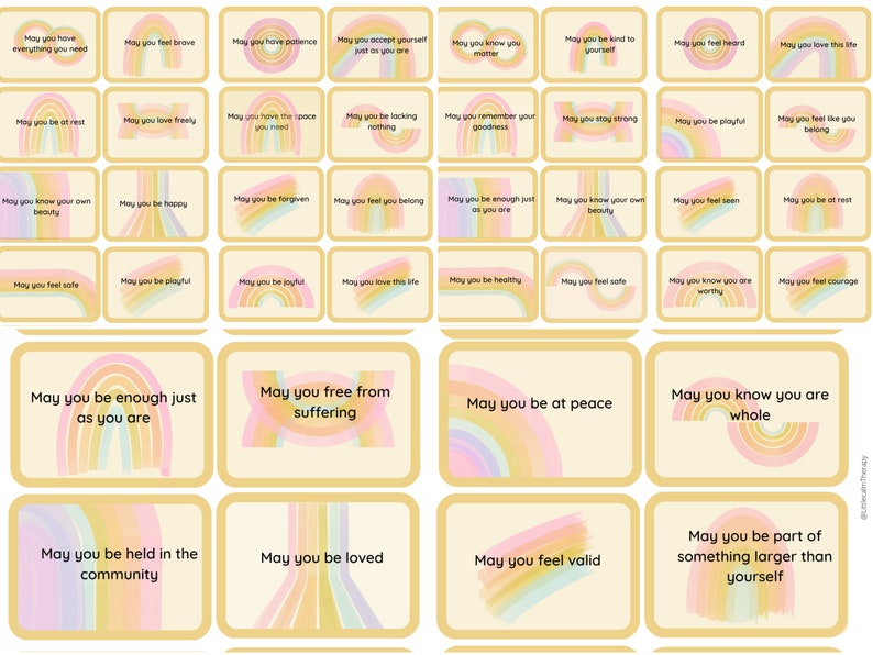 Loving Kindness Affirmation Cards | Group Self Compassion Exercise ...