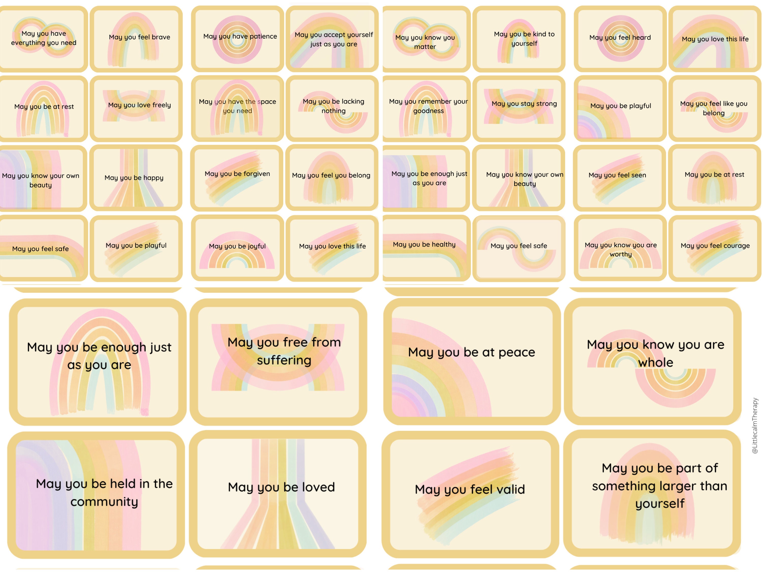 Loving Kindness Affirmation Cards | Group Self Compassion Exercise ...