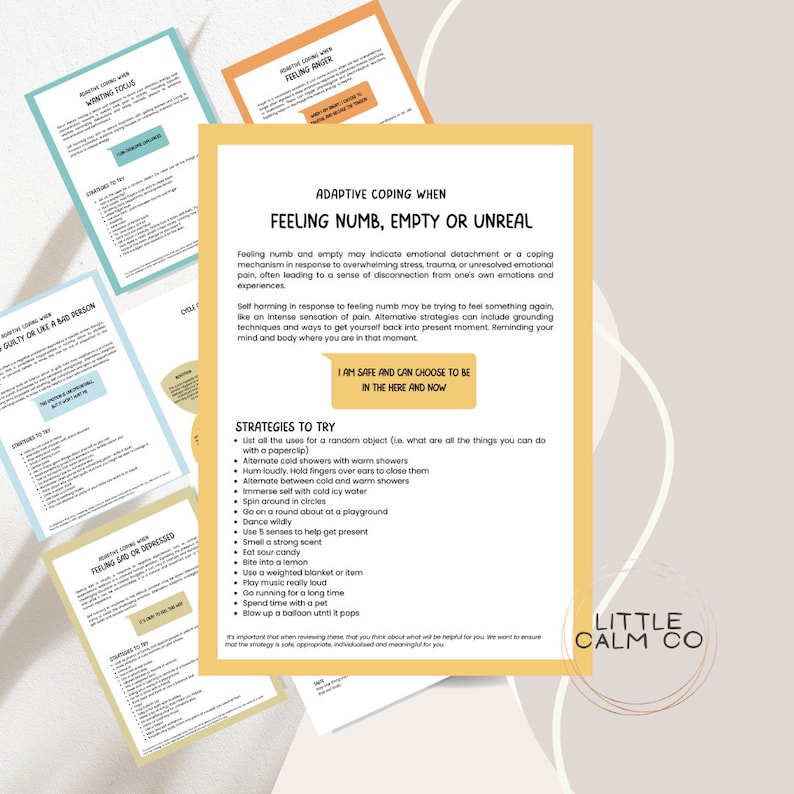 Alternatives to Self-harm Handouts and Coping Strategies, Adaptive ...