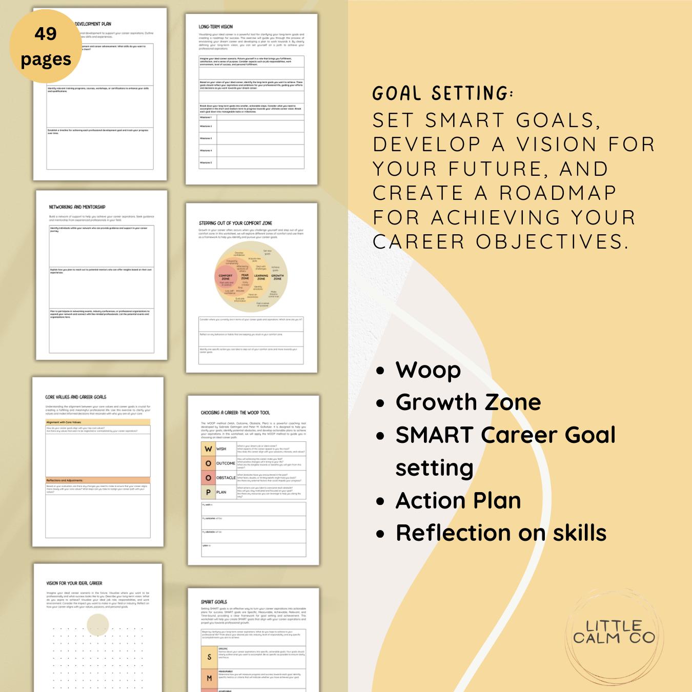 Career Exploration Worksheets: Self-discovery & Goal Setting (PDF) - Etsy