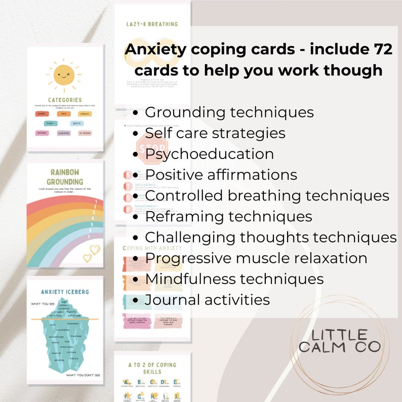 Anxiety Coping Cards, Anxiety Relief Deck, Stress Management Cards ...