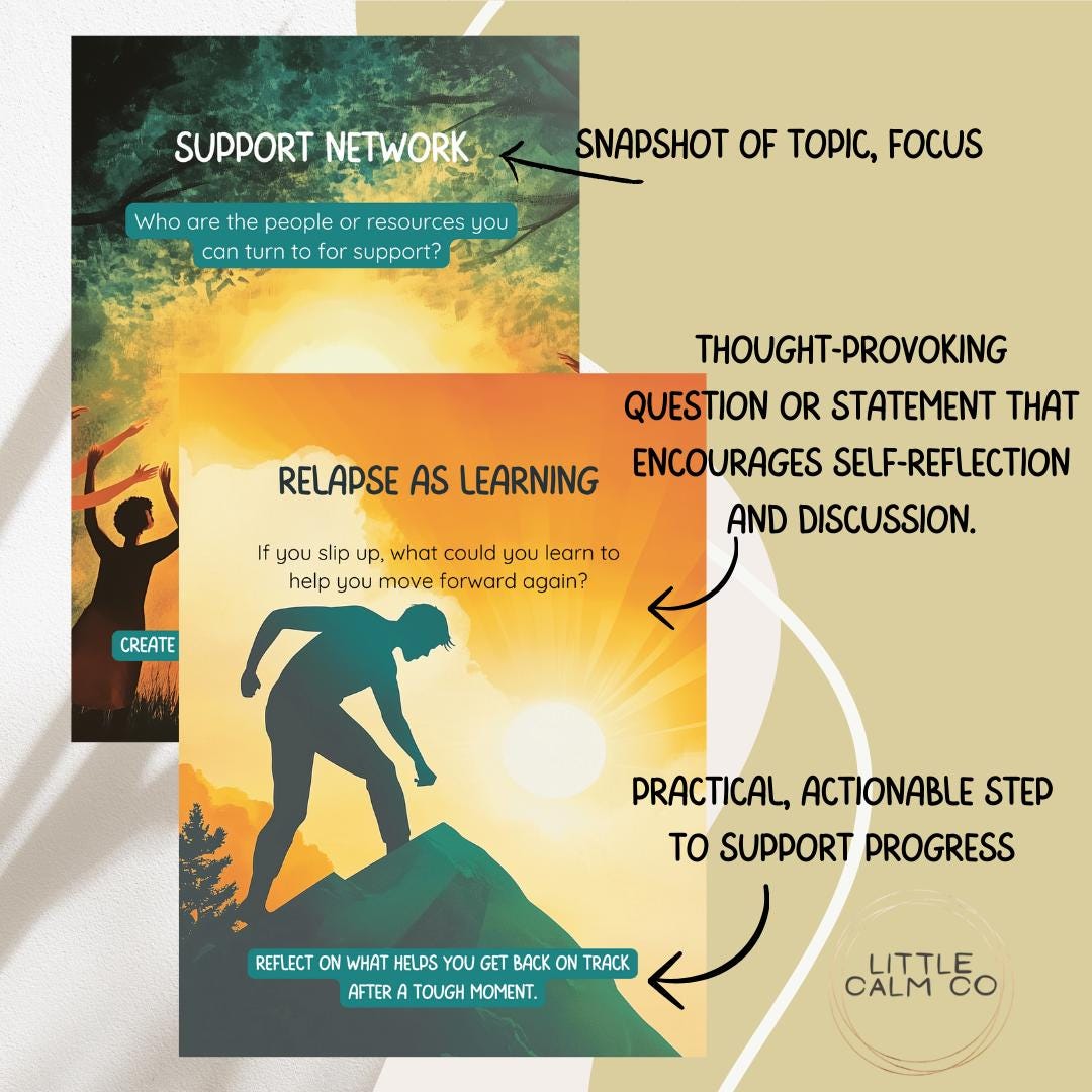 Addiction Recovery Exploration Cards | Creative Art Therapy | Group ...