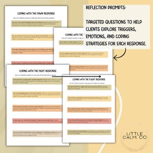 Trauma Stress Response Therapy Handouts and Worksheets | Flight, Fight ...