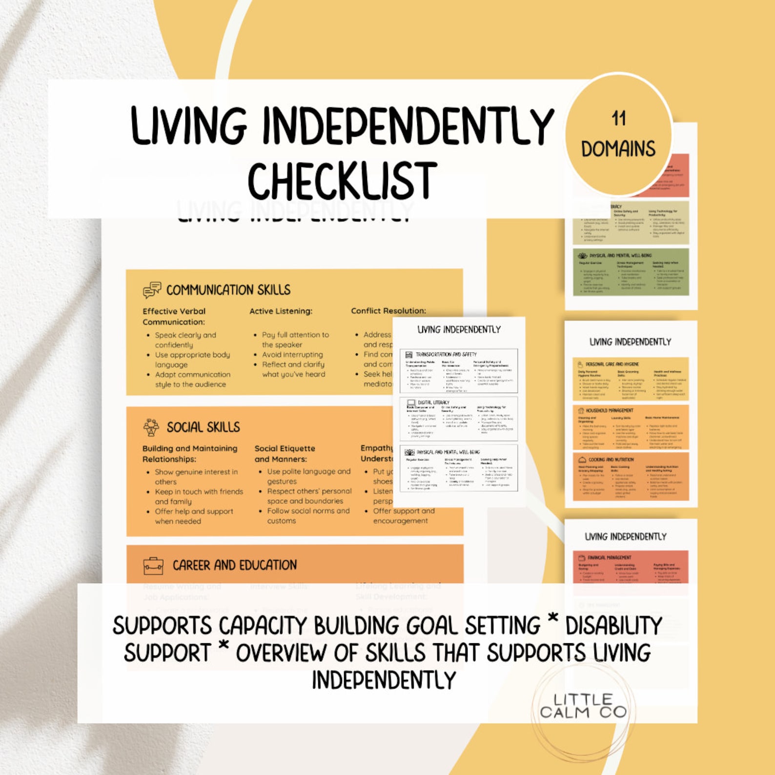 Living Independently Skills Checklist, Capacity Building Skills ...