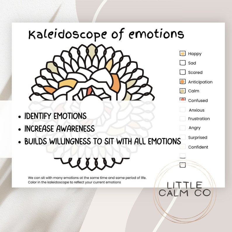 Feelings Coloring Page, Kaleidoscope of Emotions, Feelings List ...