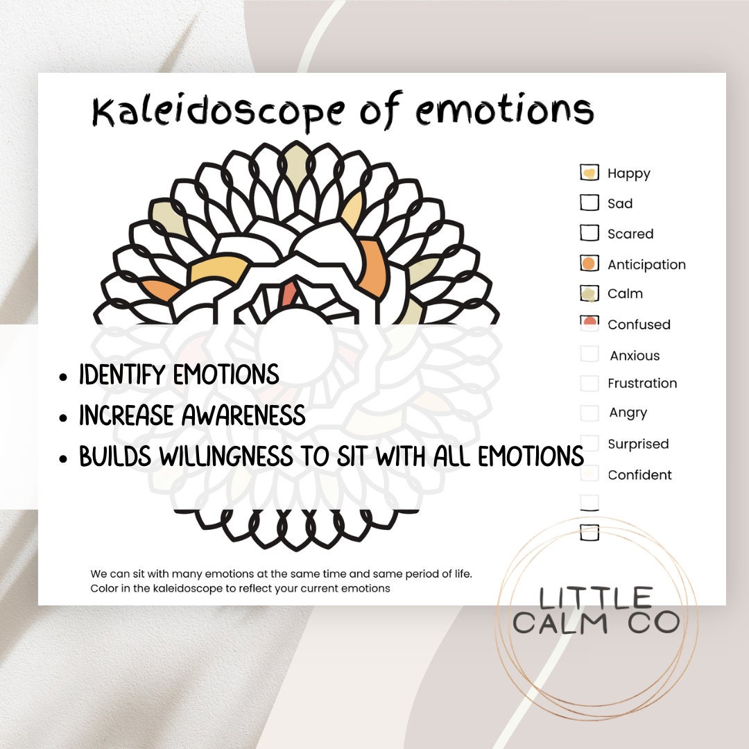 Feelings Coloring Page, Kaleidoscope of Emotions, Feelings List ...