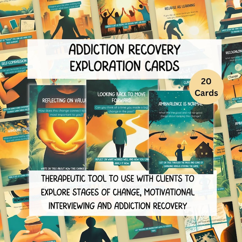 Addiction Recovery Exploration Cards | Creative Art Therapy | Group ...