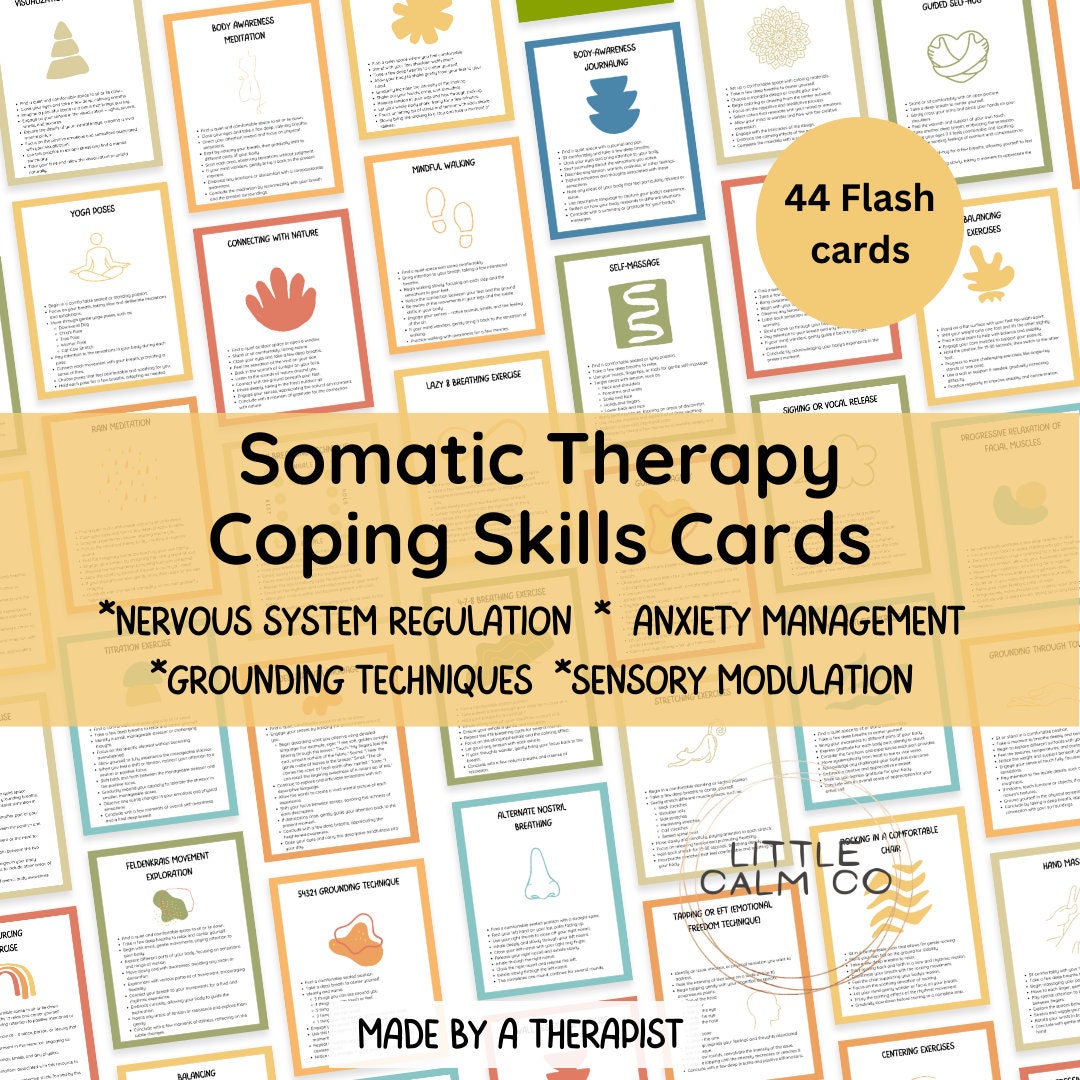 Somatic Therapy Coping Skills Cards, Emotional Regulation Exercises ...