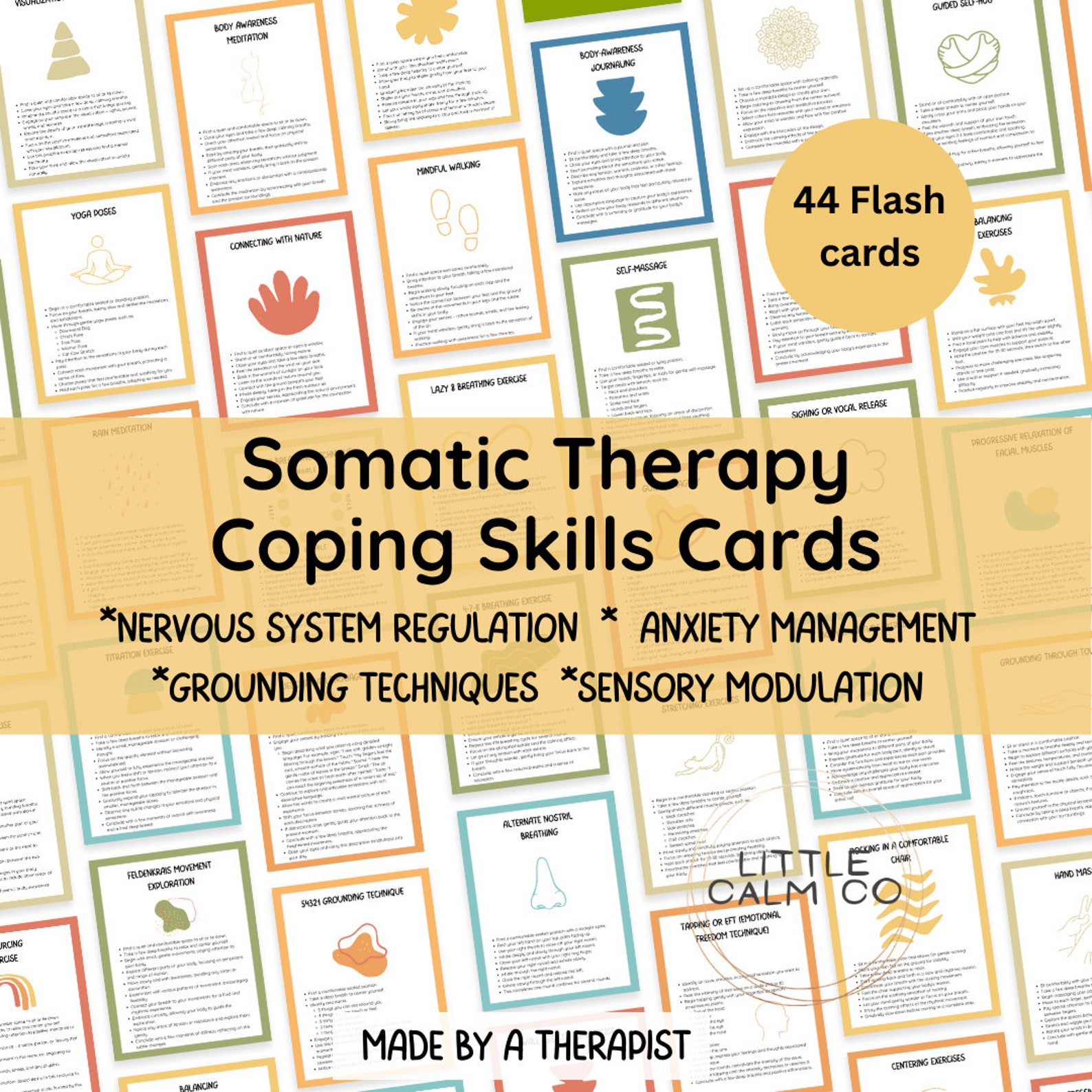 Somatic Therapy Coping Skills Cards, Emotional Regulation Exercises ...