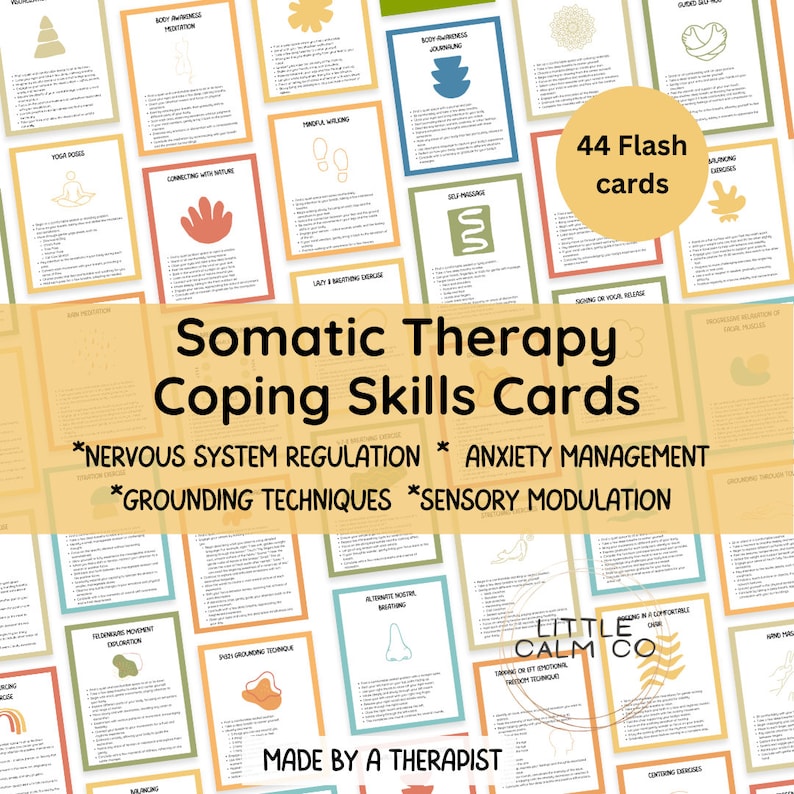 Somatic Therapy Coping Skills Cards, Emotional Regulation Exercises ...
