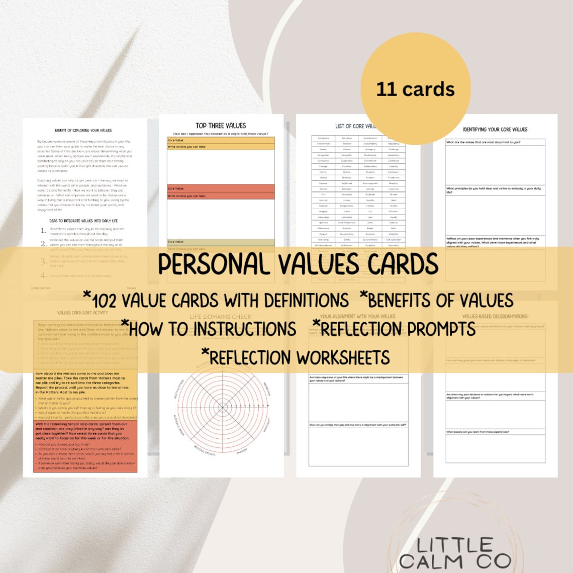 Acceptance and Commitment Therapy Values Cards | Personal Values Card Exercise | Core Values ...
