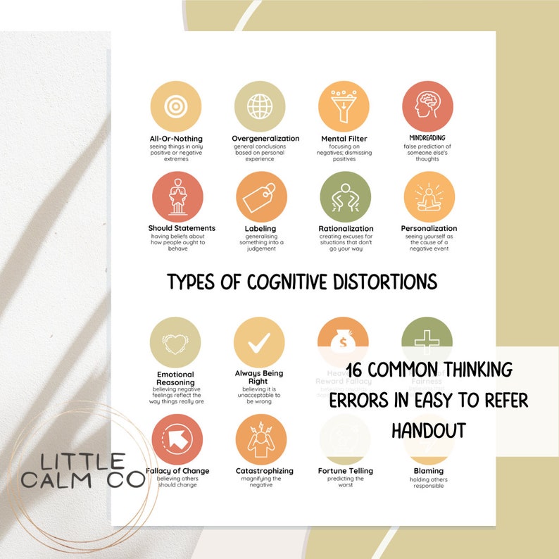 Cognitive Distortion Handout and Worksheets | Reframe Unhelpful ...
