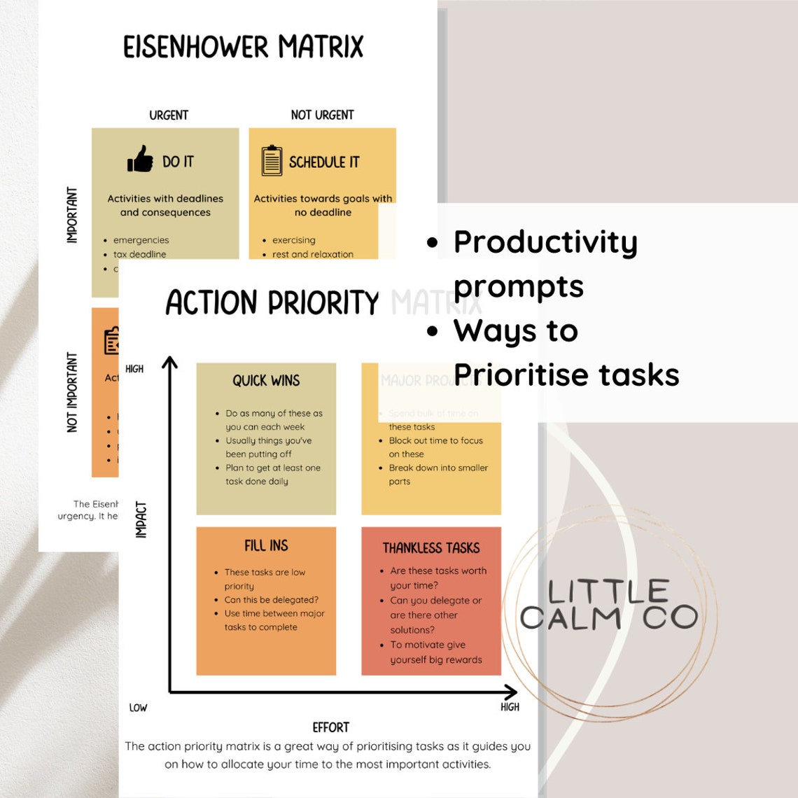 Eisenhower Matrix Planner, Decision Matrix, Planner, Productivity ...