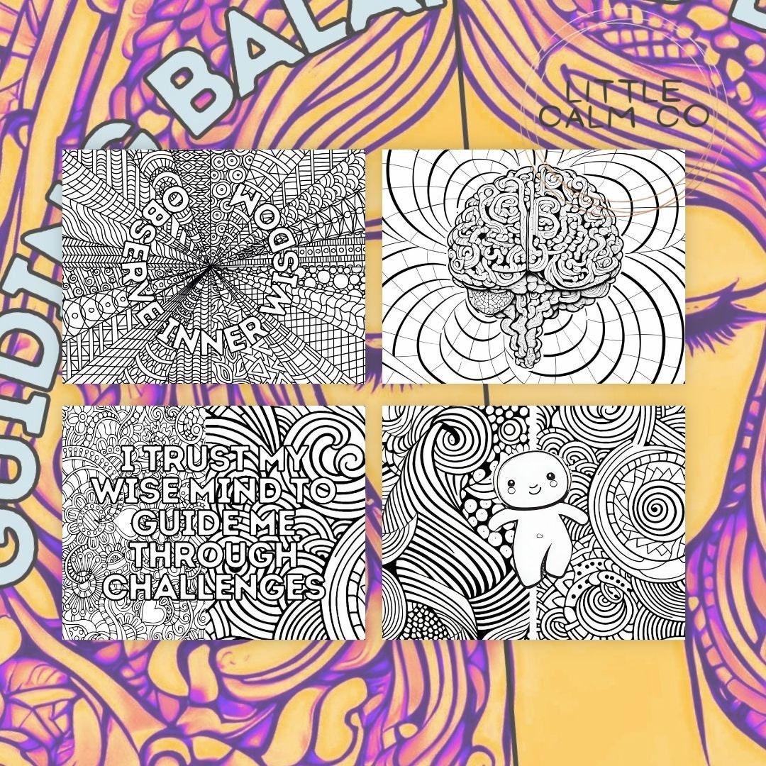 Wise Mind Coloring in Pages, DBT Activity, Mindfulness - Etsy