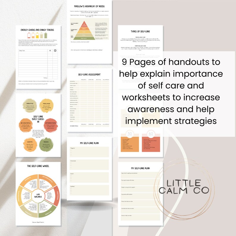 Self-care Plan Therapy | Self Care Worksheets Printable | Self Care ...