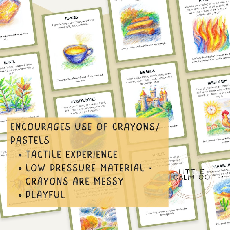 Emotion Art Therapy Cards, Creative Expression, Safely Explore Emotions ...