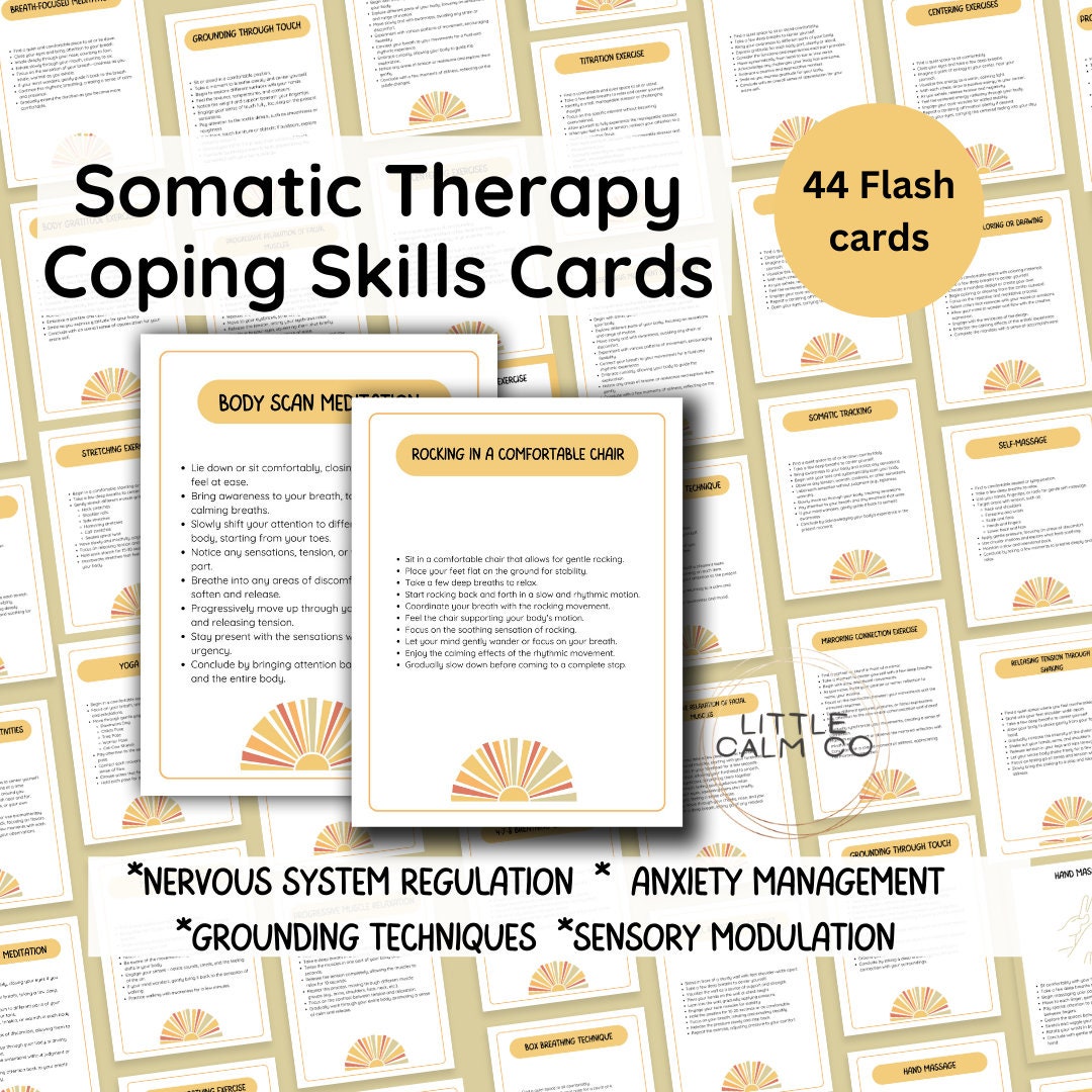 Somatic Therapy Coping Skills Cards, Emotional Regulation Exercises ...