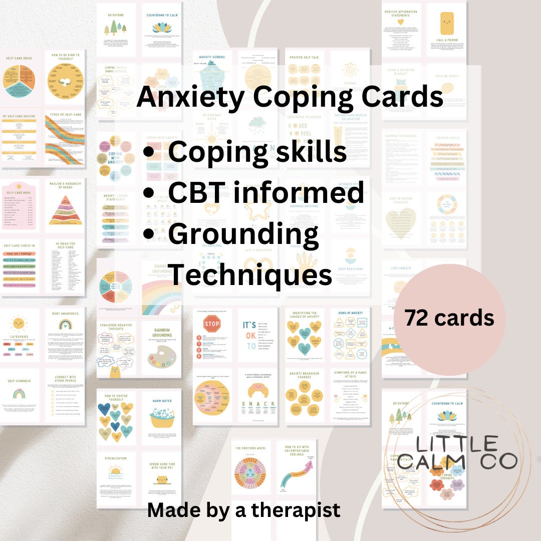 Anxiety Coping Cards, Anxiety Relief Deck, Stress Management Cards ...