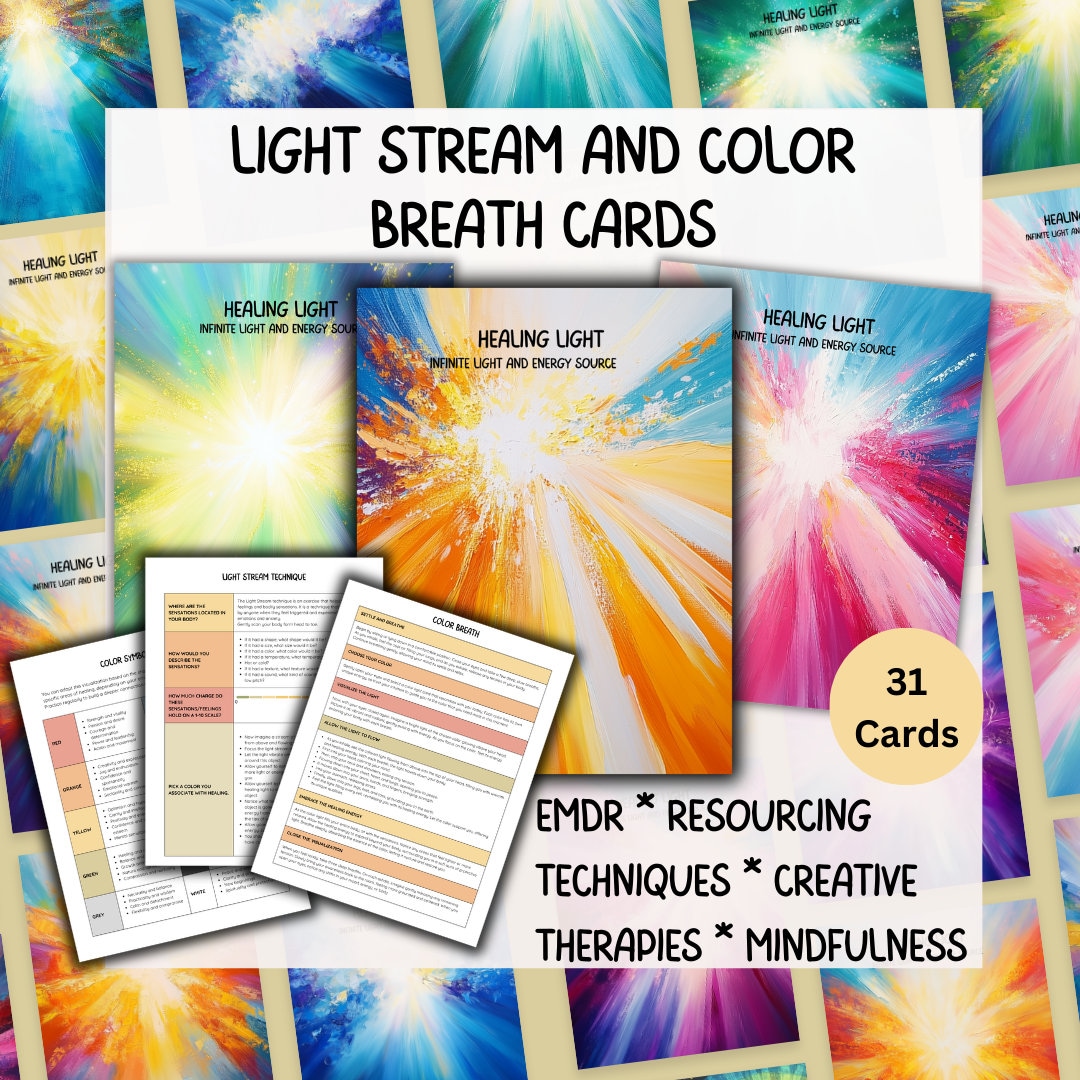 Light Stream and Color Breath Cards With Guided Script, EMDR Resourcing ...