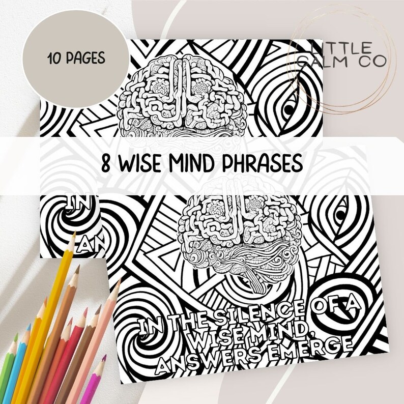 Wise Mind Coloring in Pages, DBT Activity, Mindfulness, Relaxation ...