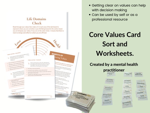 Personal Values Card Exercise 101 Values Card to Print - Etsy Australia