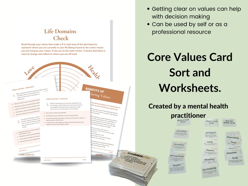 Personal Values Card Exercise 101 Values Card to Print - Etsy Australia