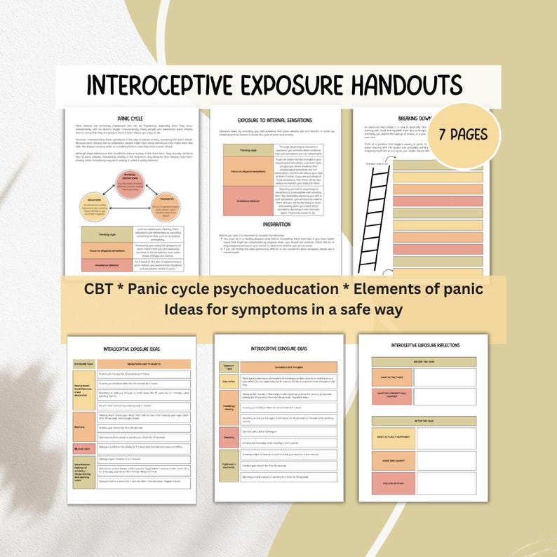Interoceptive Exposure Handouts for Panic Attacks | Psychoeducation & Coping Tools - Etsy