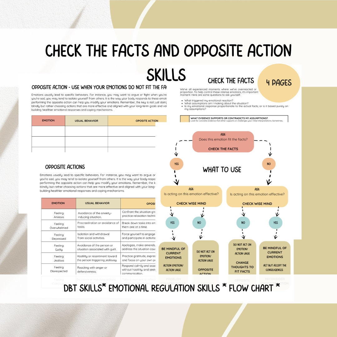 Opposite Action and Check the Facts DBT Skills, Emotional Regulation ...