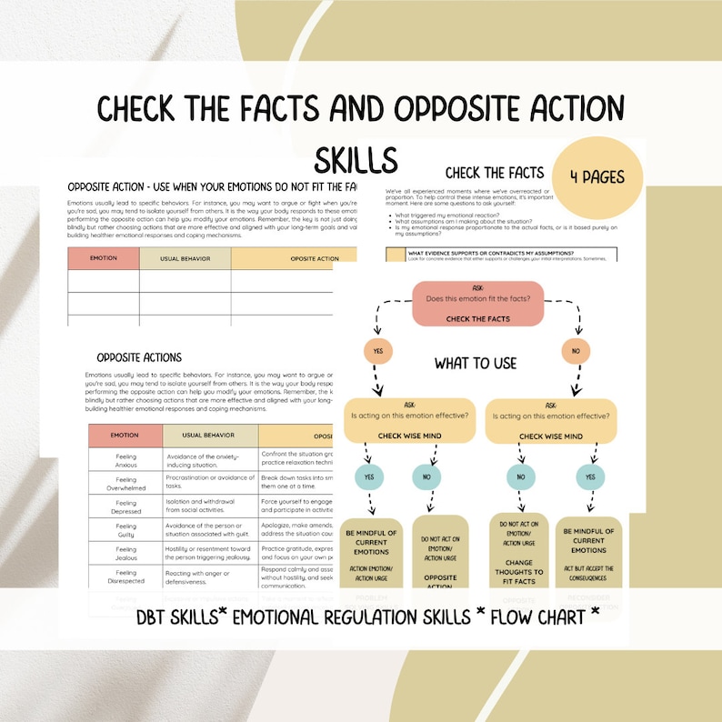 Opposite Action and Check the Facts DBT Skills, Emotional Regulation ...