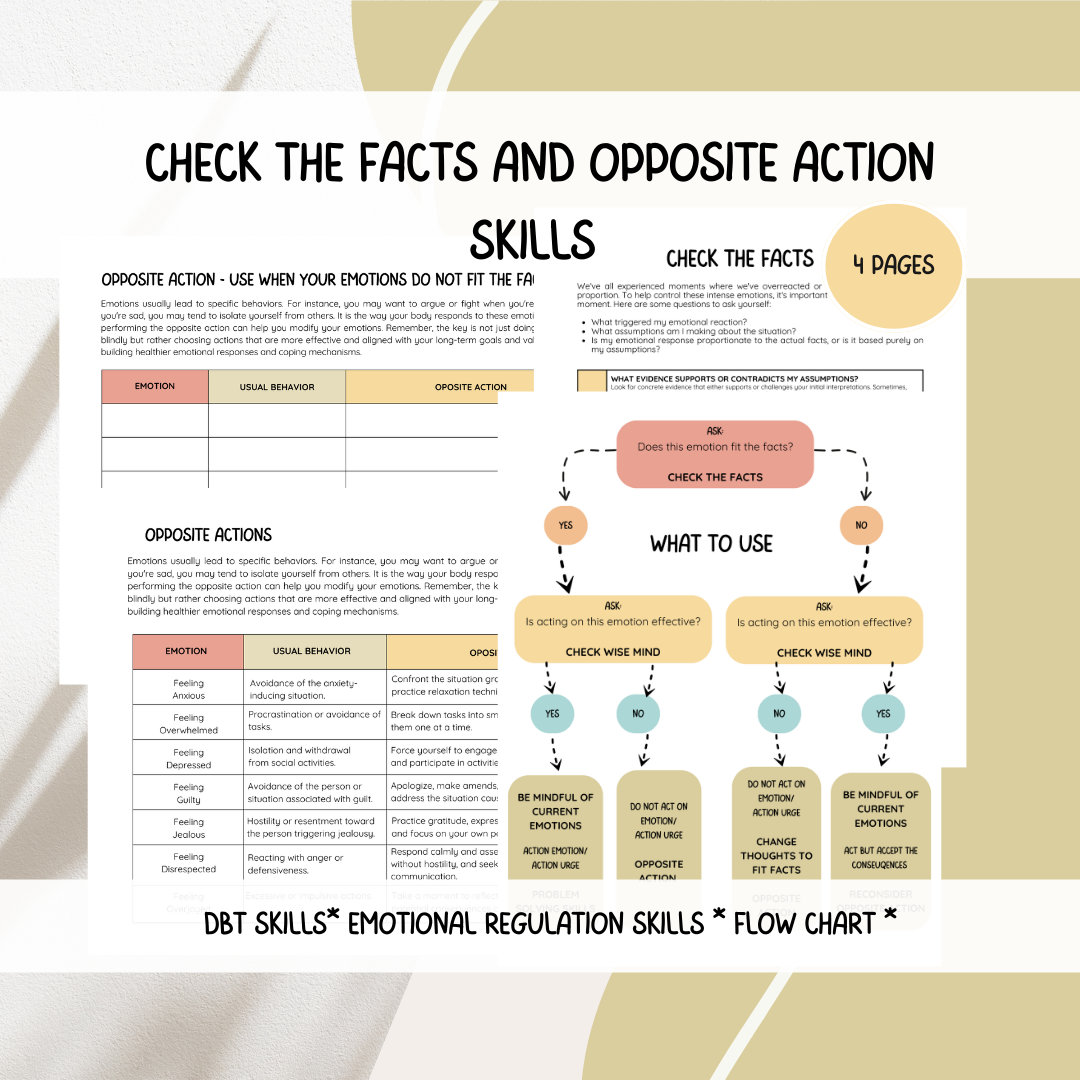 Opposite Action and Check the Facts DBT Skills, Emotional Regulation ...