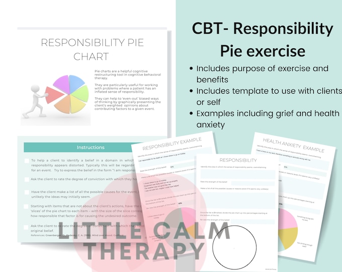 CBT Responsibility Pie Chart CBT Tool Therapy Handout for - Etsy UK