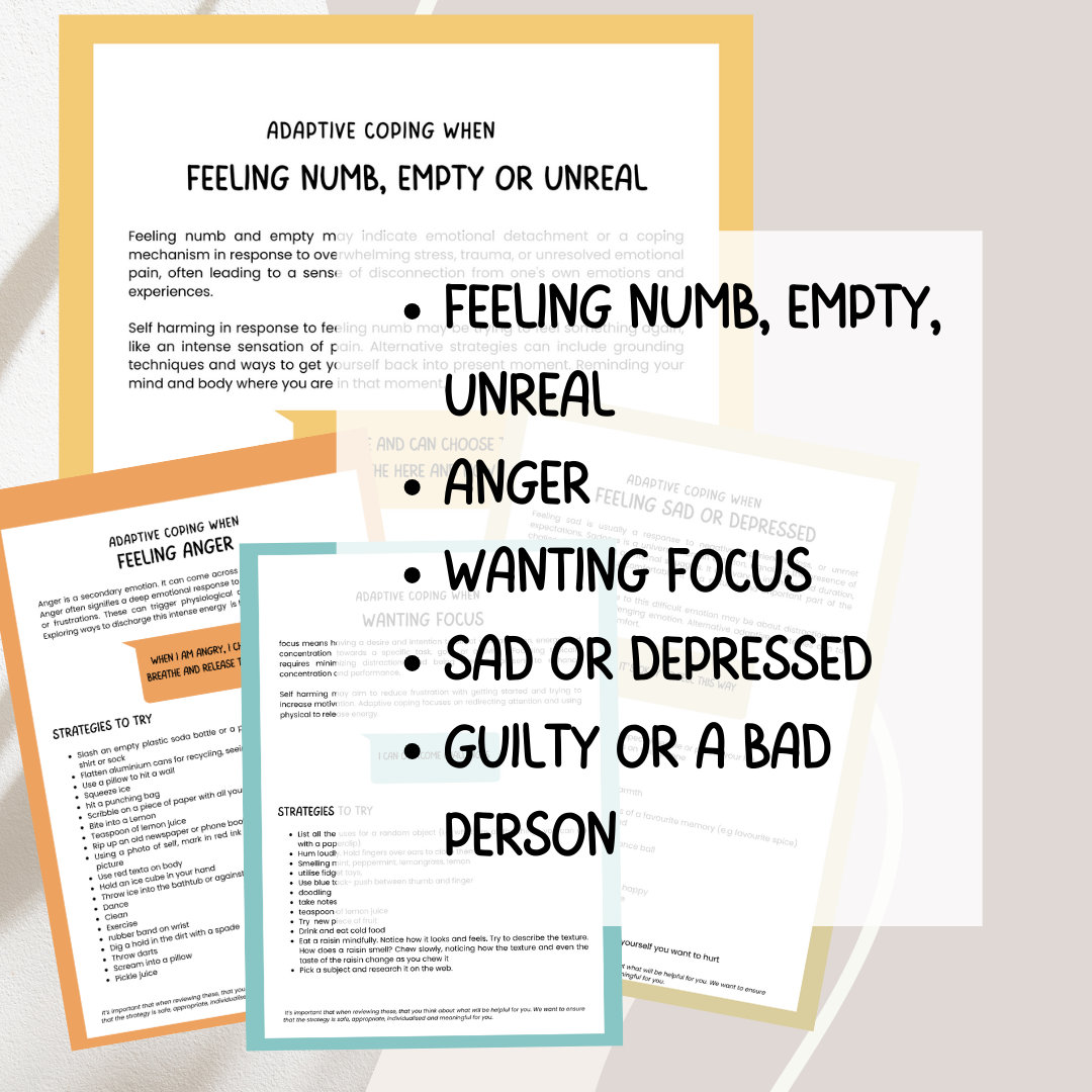 Alternatives to Self-harm Handouts and Coping Strategies, Adaptive ...