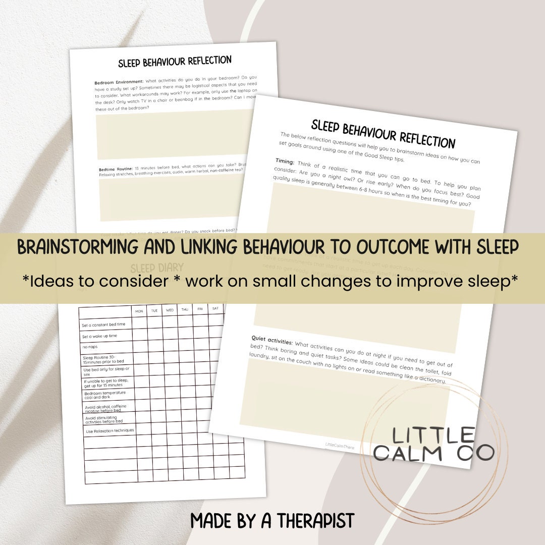 Sleep Hygiene Handouts | Sleep Tracker | Sleep Diary | CBT Insomnia ...