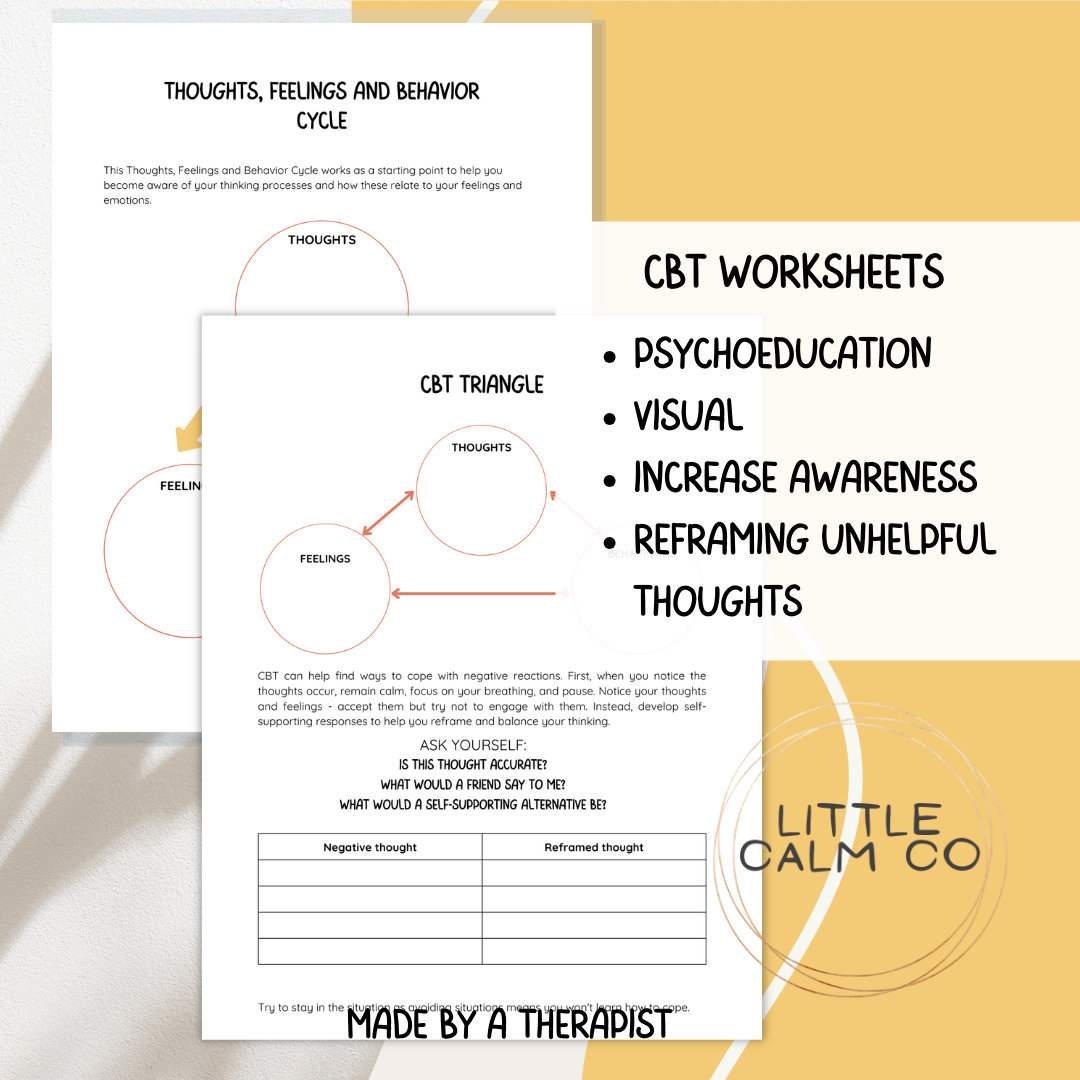 CBT Triangle Worksheets, Challenge Unhelpful Thinking, Cognitive ...