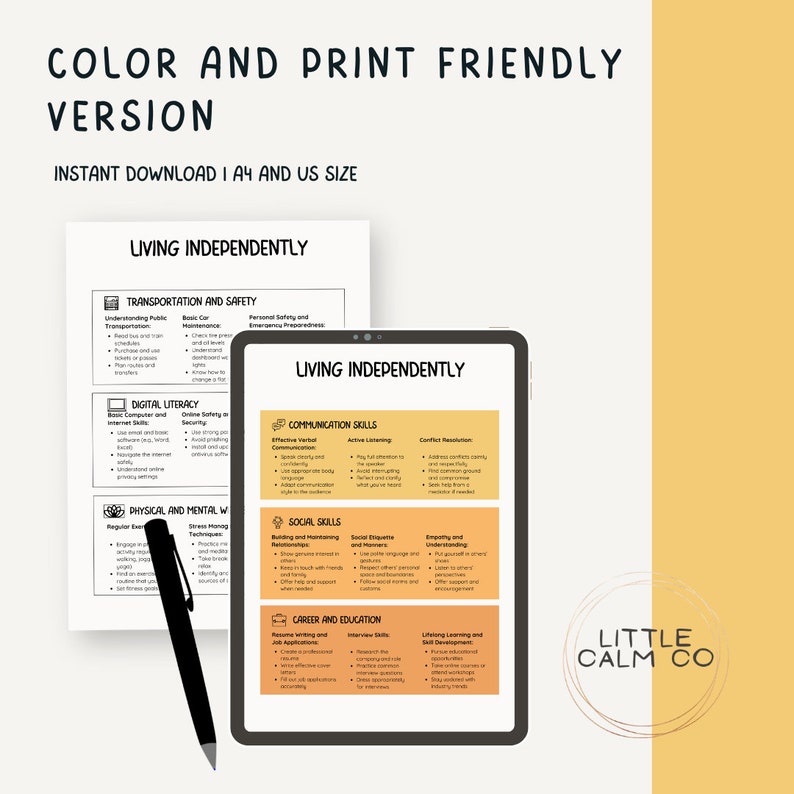 Living Independently Skills Checklist, Capacity Building Skills ...