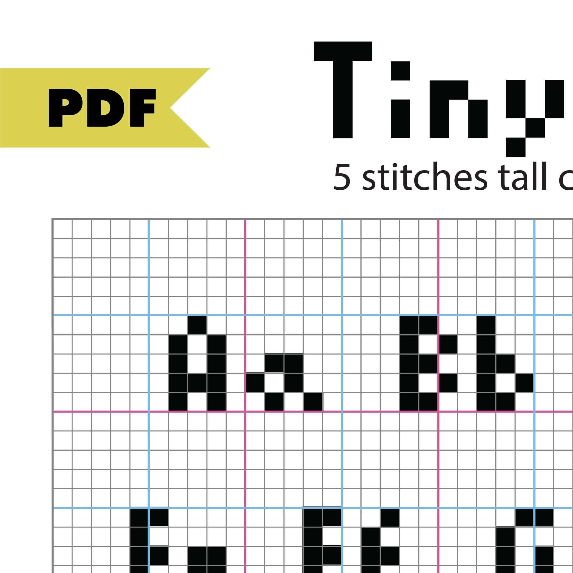 Tiny Cross Stitch Font - Includes Full Alphabet and Symbols - Etsy
