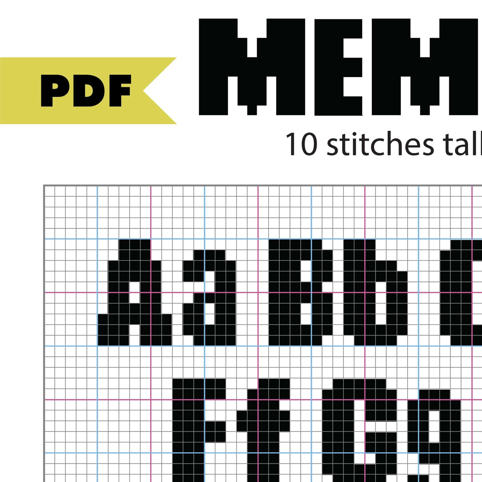 Meme Cross Stitch and Back Stitch Font Includes Full | Etsy Canada