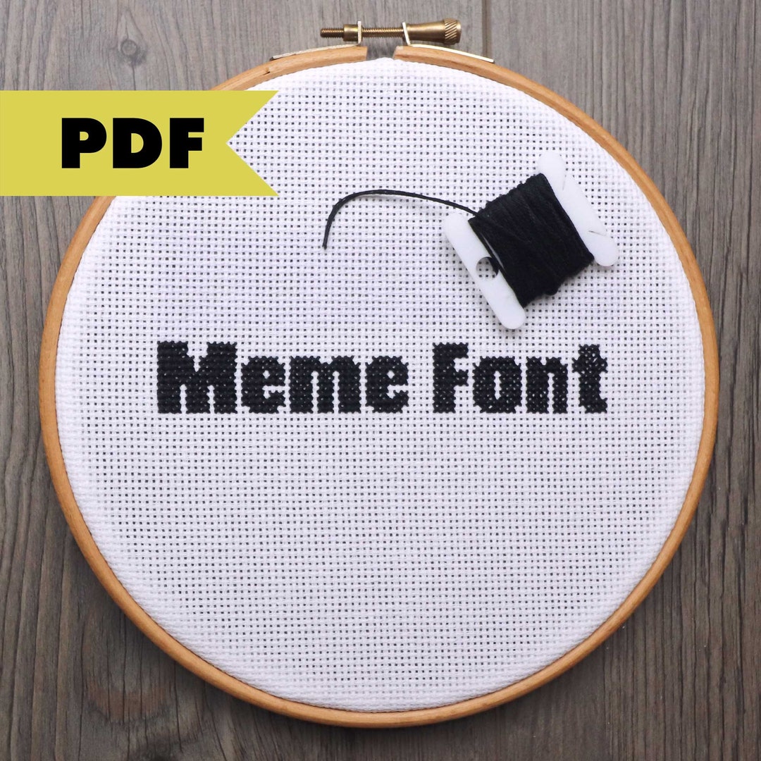 Meme Cross Stitch and Back Stitch Font - Includes Full Alphabet and ...