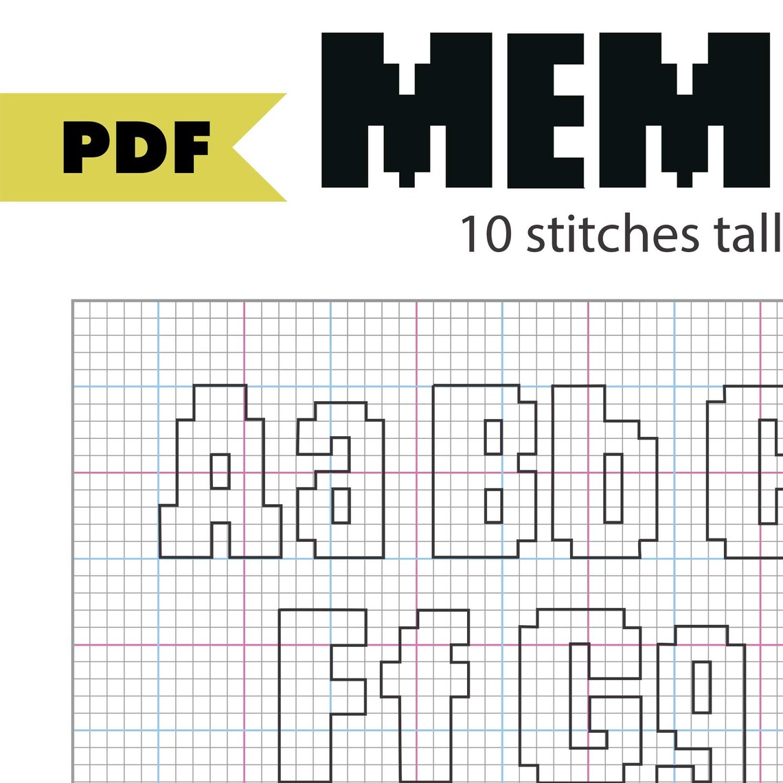 Meme Cross Stitch and Back Stitch Font Includes Full | Etsy Canada