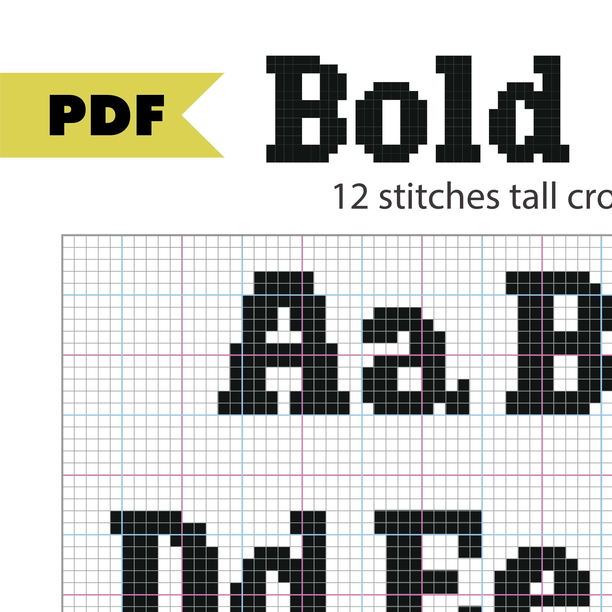 Bold Cross Stitch Font - Includes Full Alphabet and Symbols - Etsy