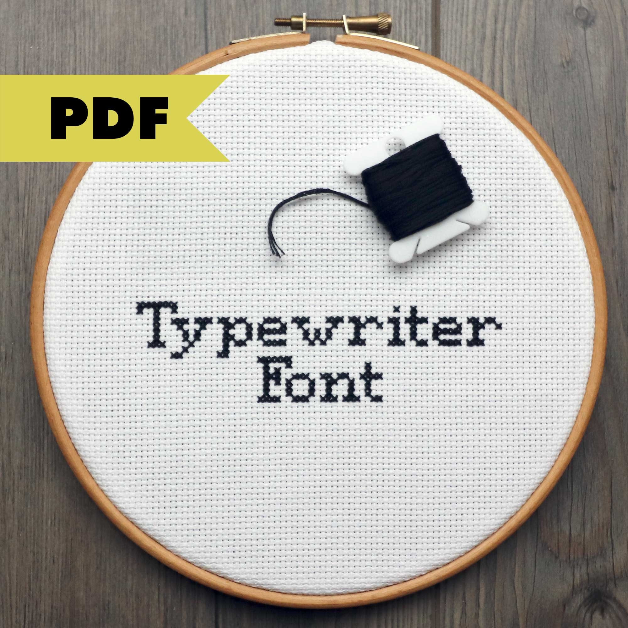 Typewriter Cross Stitch Font - Includes Full Alphabet and Symbols - Etsy