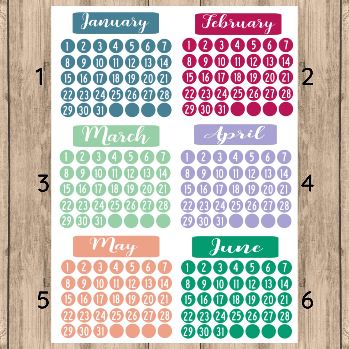 Date Dot Planner Stickers | Removable Mini Sticky Note Dot Stickers for ...