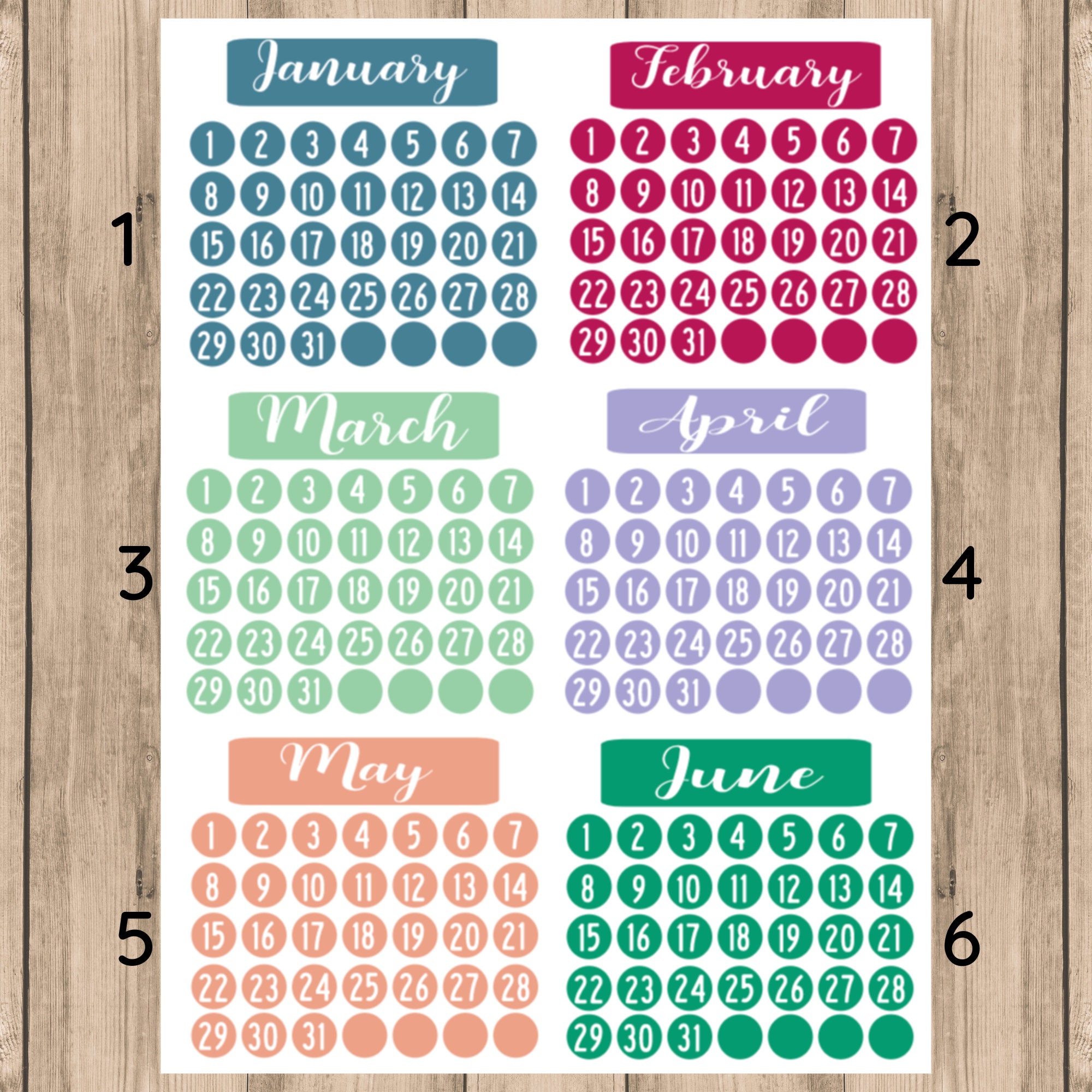 Date Dot Planner Stickers | Removable Mini Sticky Note Dot Stickers for ...