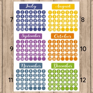 Date Dot Planner Stickers | Removable Mini Sticky Note Dot Stickers for ...